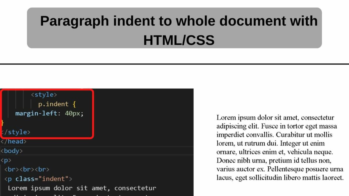 Indenting Paragraphs in HTML — All You Need to Know Indenting Paragraphs in HTML — All You Need to Know