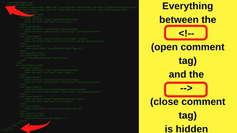 How to Put a Comment in HTML — The Answer