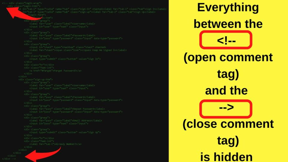 How To Put A Comment In HTML The Answer How To Put A Comment In HTML The Answer