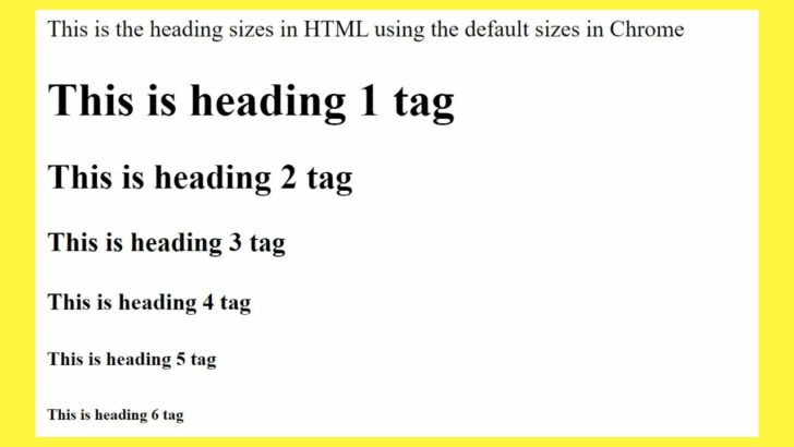 What Is The Correct Html Tag For The Largest Heading — The Answer